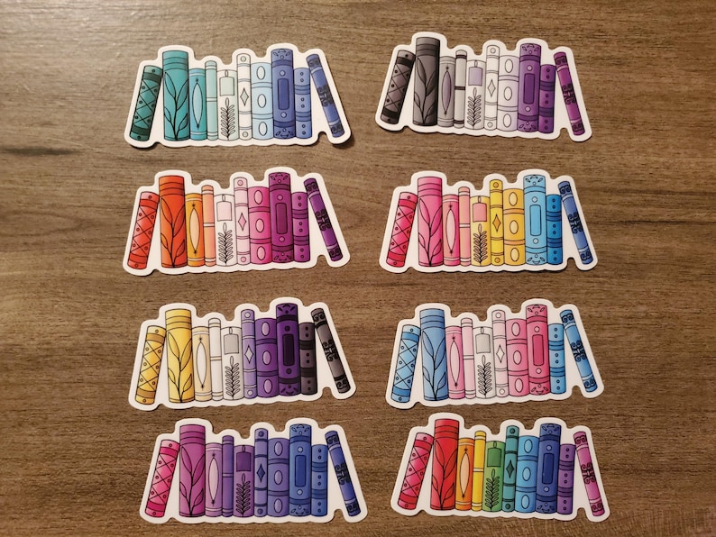 Subtle Pride Flag Books Sticker 3" | 8 Color Options | Dishwasher-safe ...
