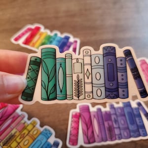 Subtle Pride Flag Books Sticker 3" | 9 Color Options | Dishwasher-safe ...