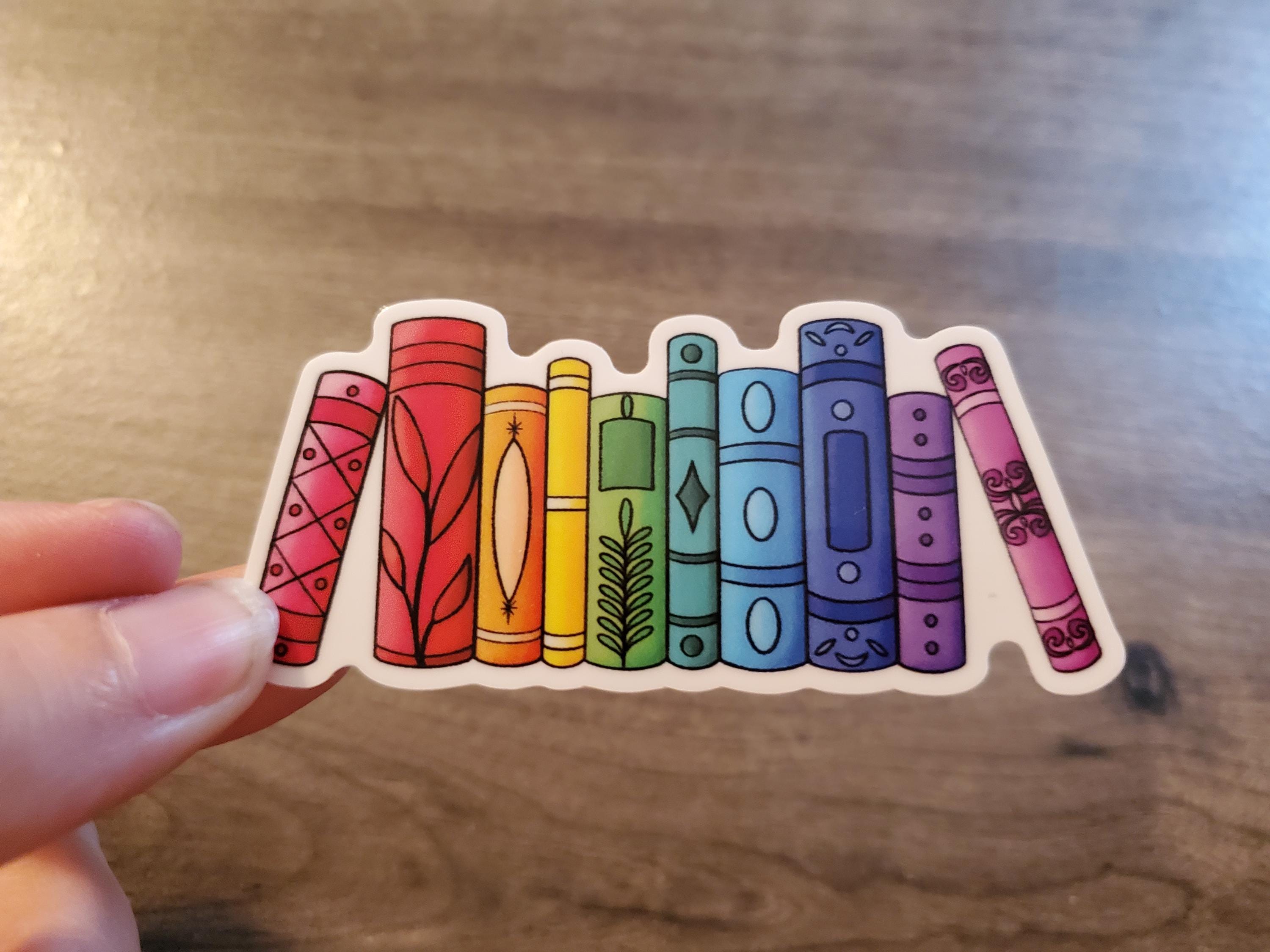 Subtle Pride Flag Books Sticker 3" | 9 Color Options | Dishwasher-safe ...