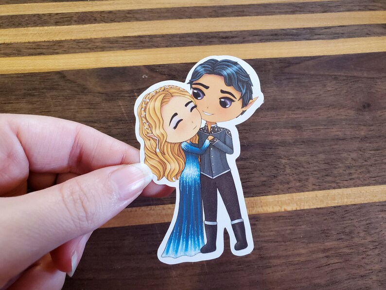 Chibi Feyre and Rhysand Starfall Holiday Christmas Sticker - Etsy