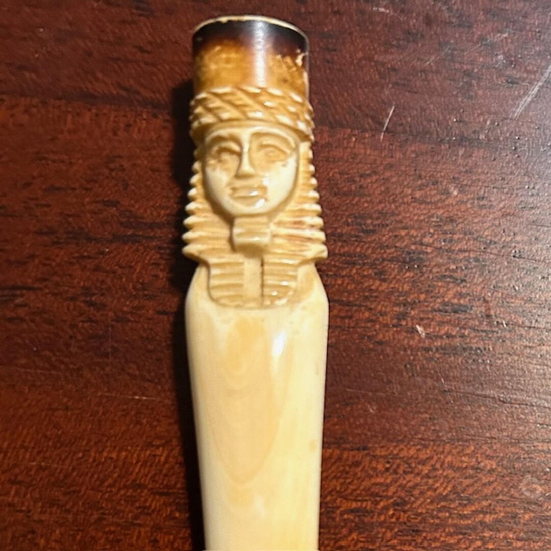 1920's Cig Holder, Hand Carved (not Plastic), Egyptian Pharaoh Wearing ...