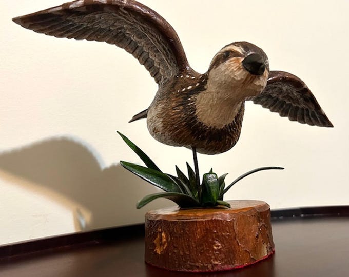 Vintage '83 Hand Carved 13" Bobwhite Quail Wooden Bird Sculpture ...