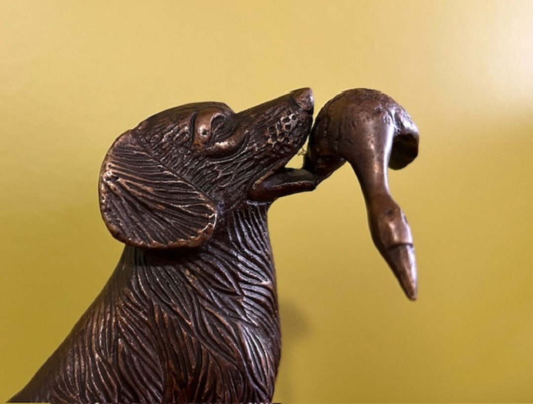 Vintage Bronze Statue not Brass Labrador Retriever Hunting Dog With ...