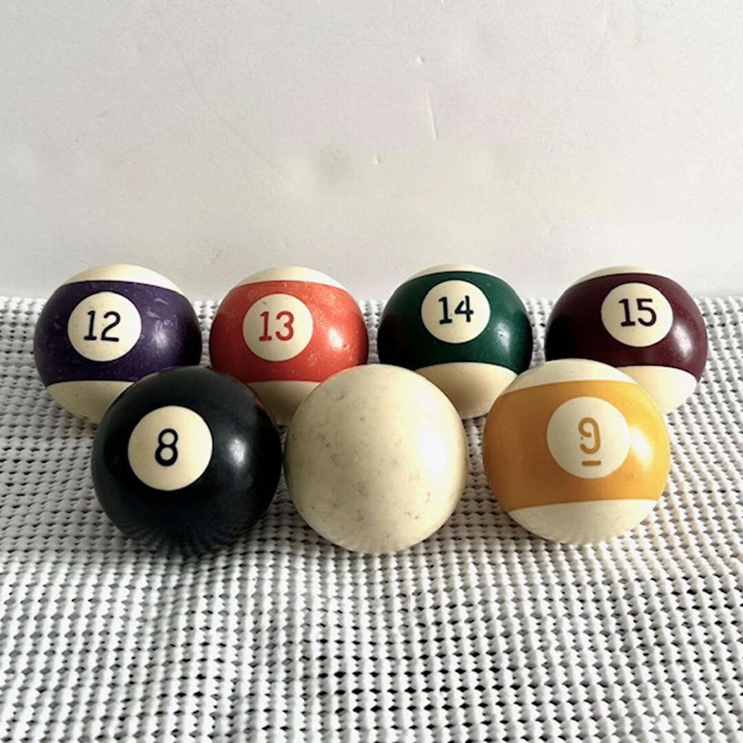 Vintage 2 1/8" Billiard, Snooker, Bumper Pool Replacement Balls, #8, #9 ...