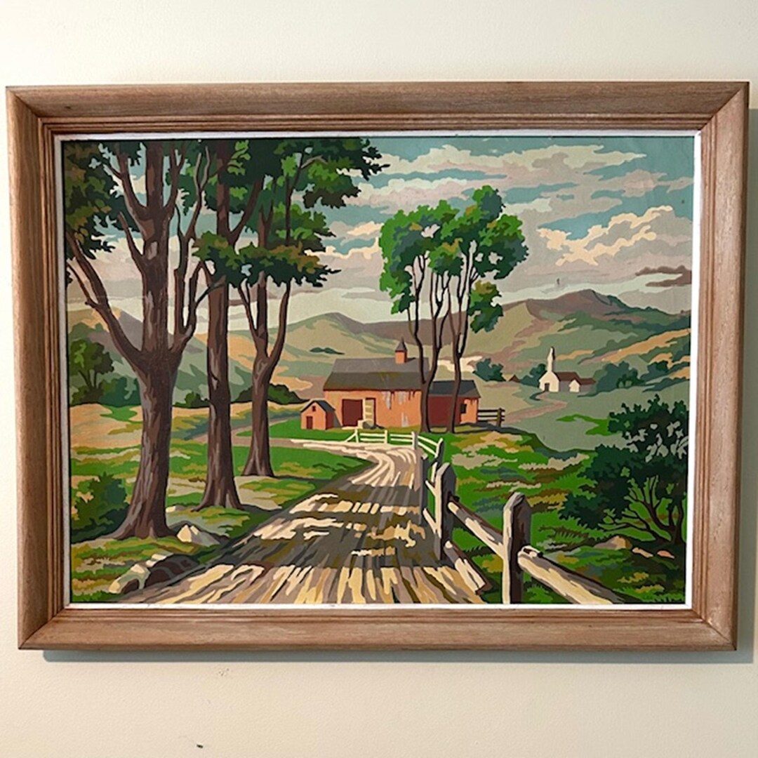 Rare 1957 King Size PBN "rural Shadows", 18" X 24" Paint by Number From ...