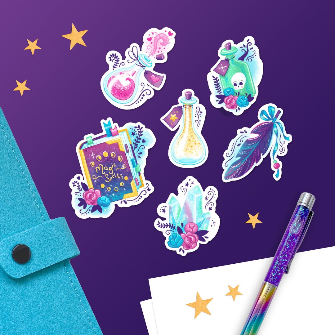 Witch Stickers, Witchy Sticker Pack, Vinyl Sticker Set - Evoke Your ...