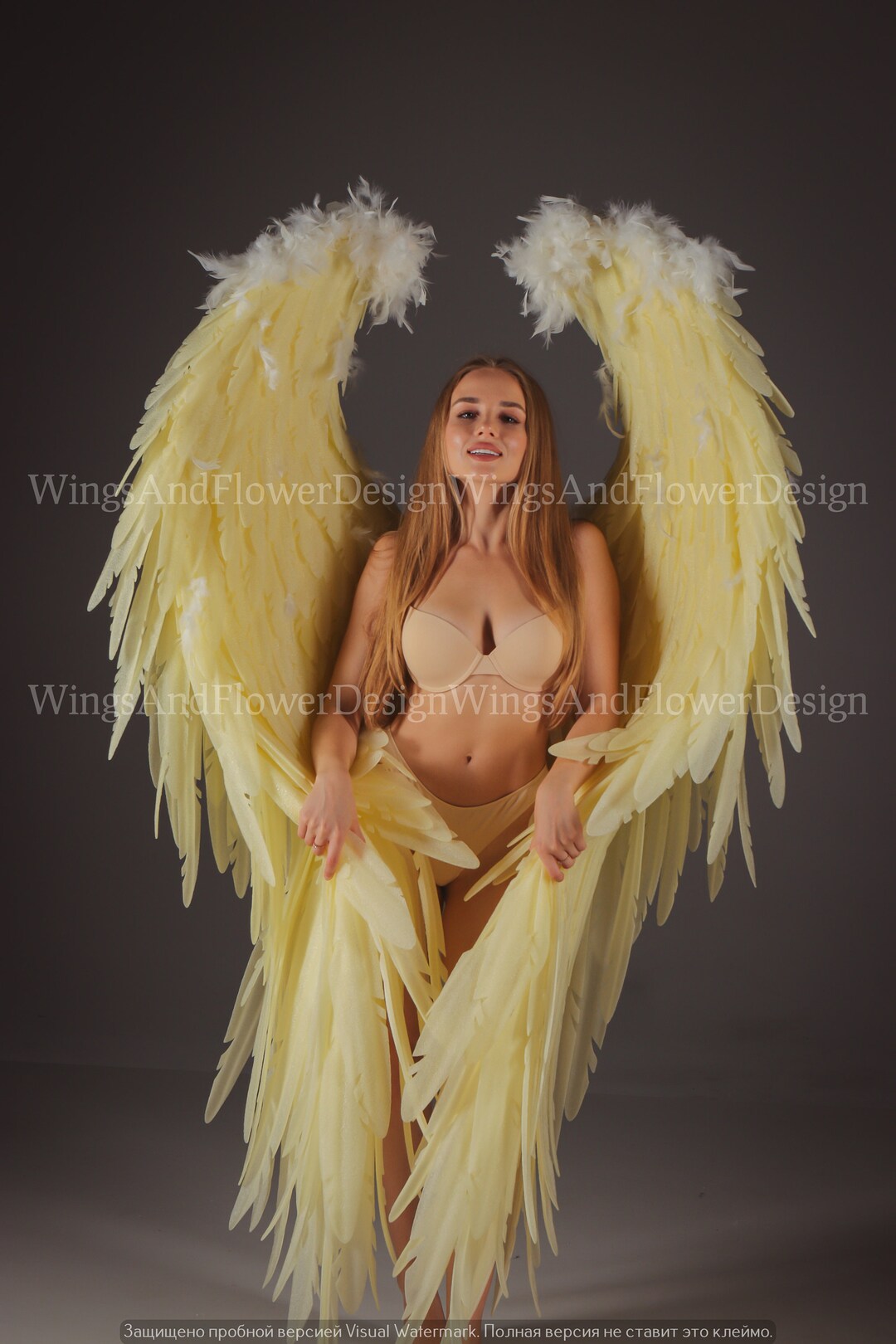 Yellow Angel Wings Light Yellow Angel Wings Wedding Wings Victoria Secret Angel Wings