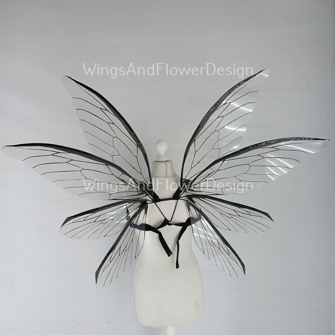 Transparent Clear Crystal Glassy Fairy Wings, Butterfly Wings, Elf ...