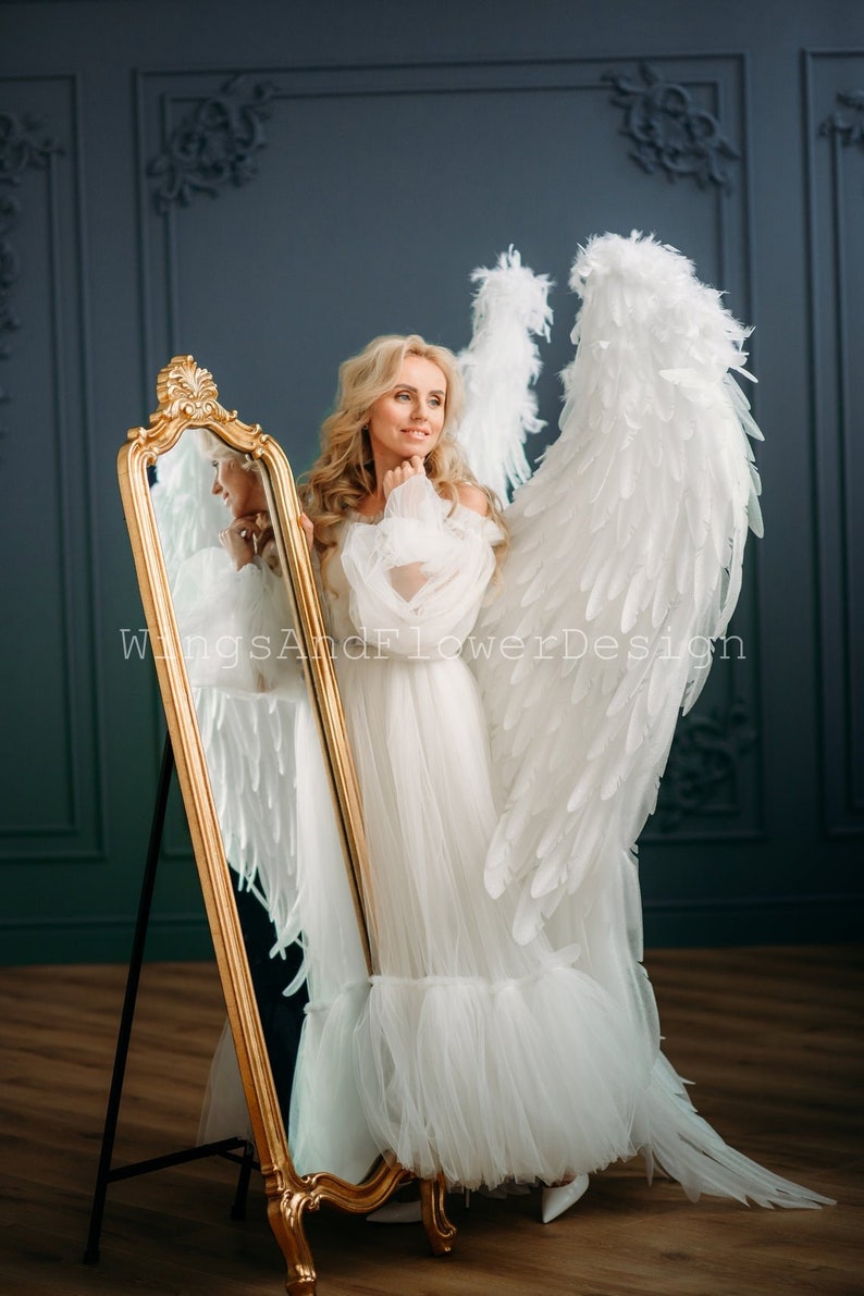 White Angel Wings Angel Wings Wedding Wings Victoria Secret Etsy