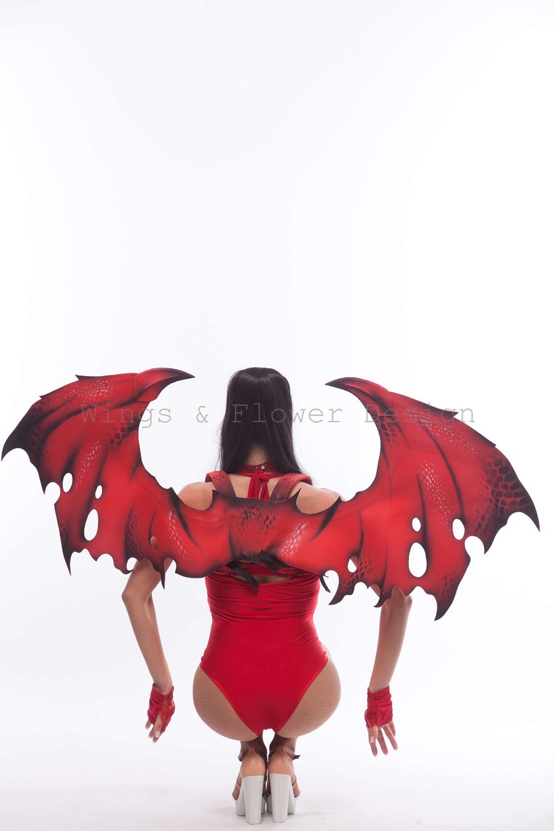 Red Dragon Wings Sexy Wings Fire Wings Fantasy Costume Etsy