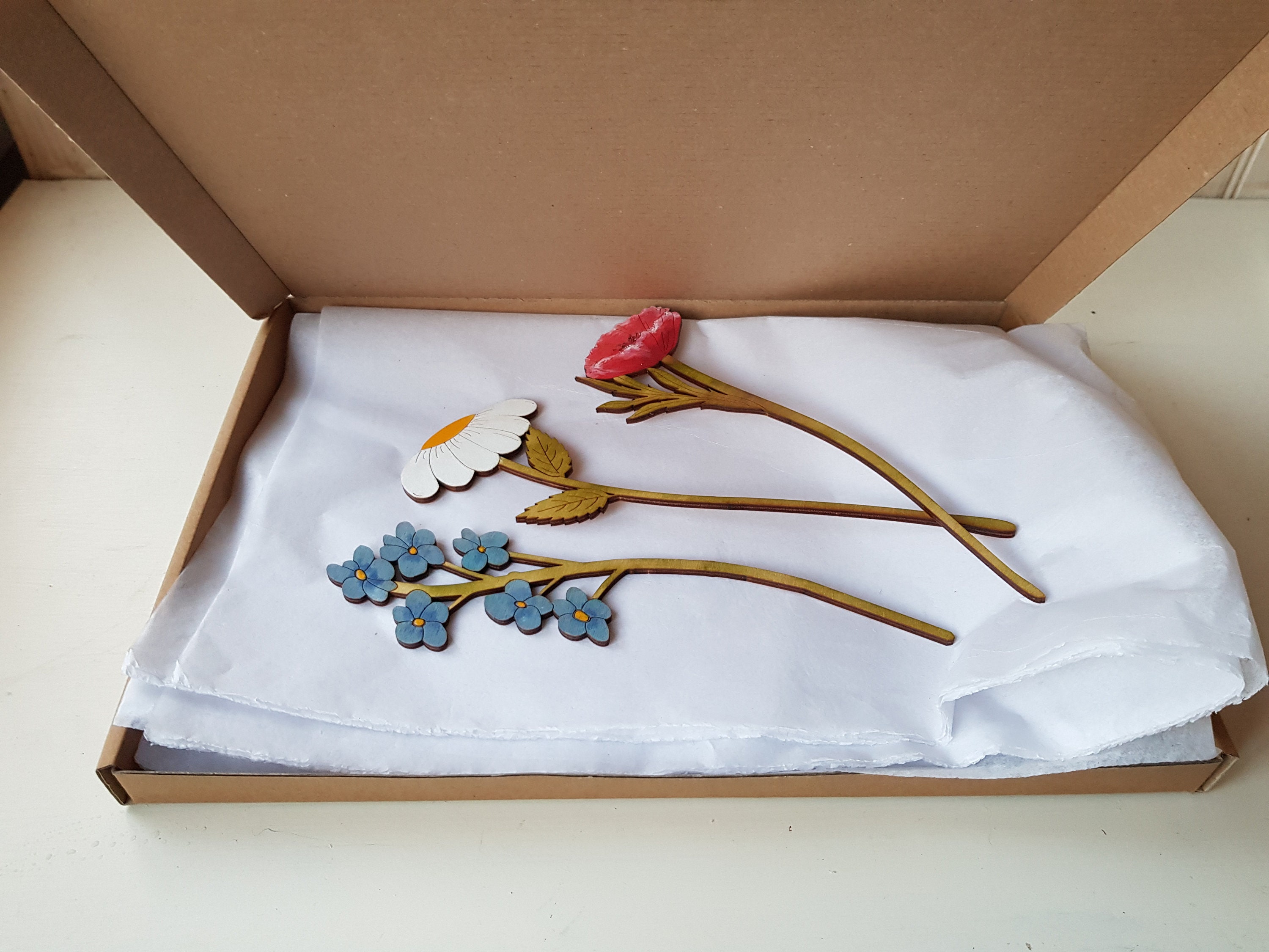 Wooden Forget Me Not Flower Hand Painted for Home Decor or - Etsy UK