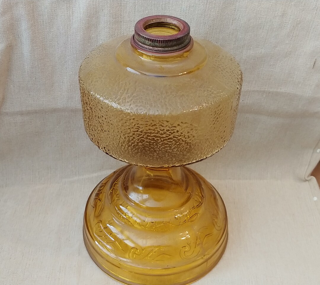 Vintage Light Amber Gold Heavy Oil Lamp Base 10'' Tall Base Only - Etsy