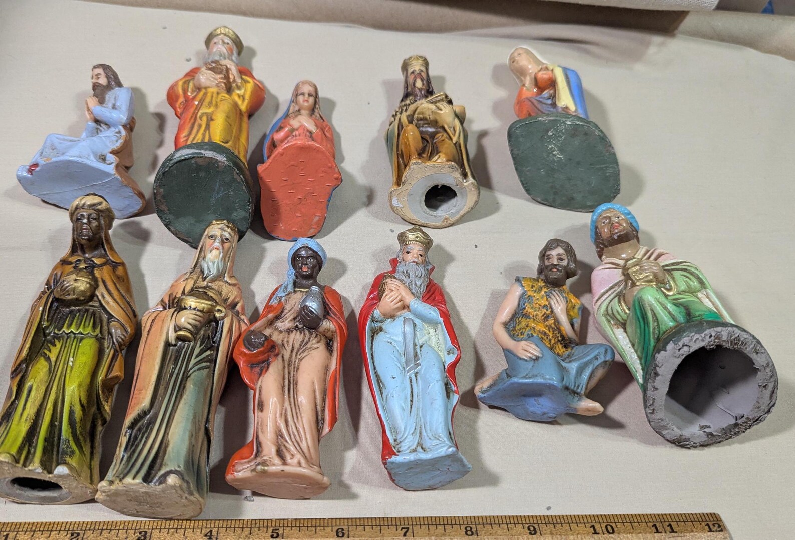 Vintage Assorted Nativity Parts 11 Pieces From Various Sets Hard ...