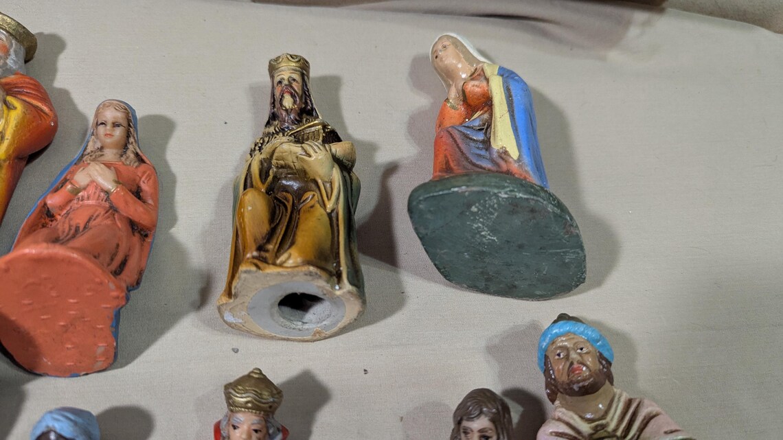 Vintage Assorted Nativity Parts 11 Pieces From Various Sets Hard ...