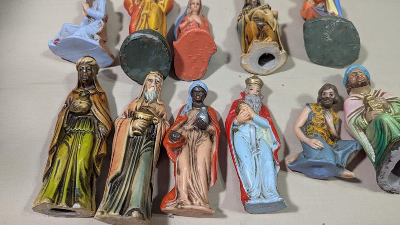 Vintage Assorted Nativity Parts 11 Pieces From Various Sets Hard ...