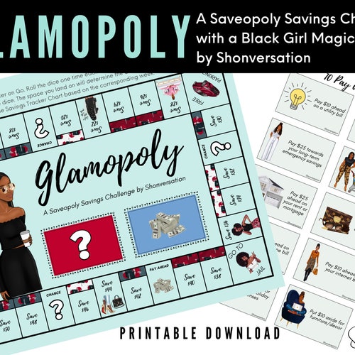 Printable Saveopoly Weekly Savings Challenge by Shonversation - Etsy