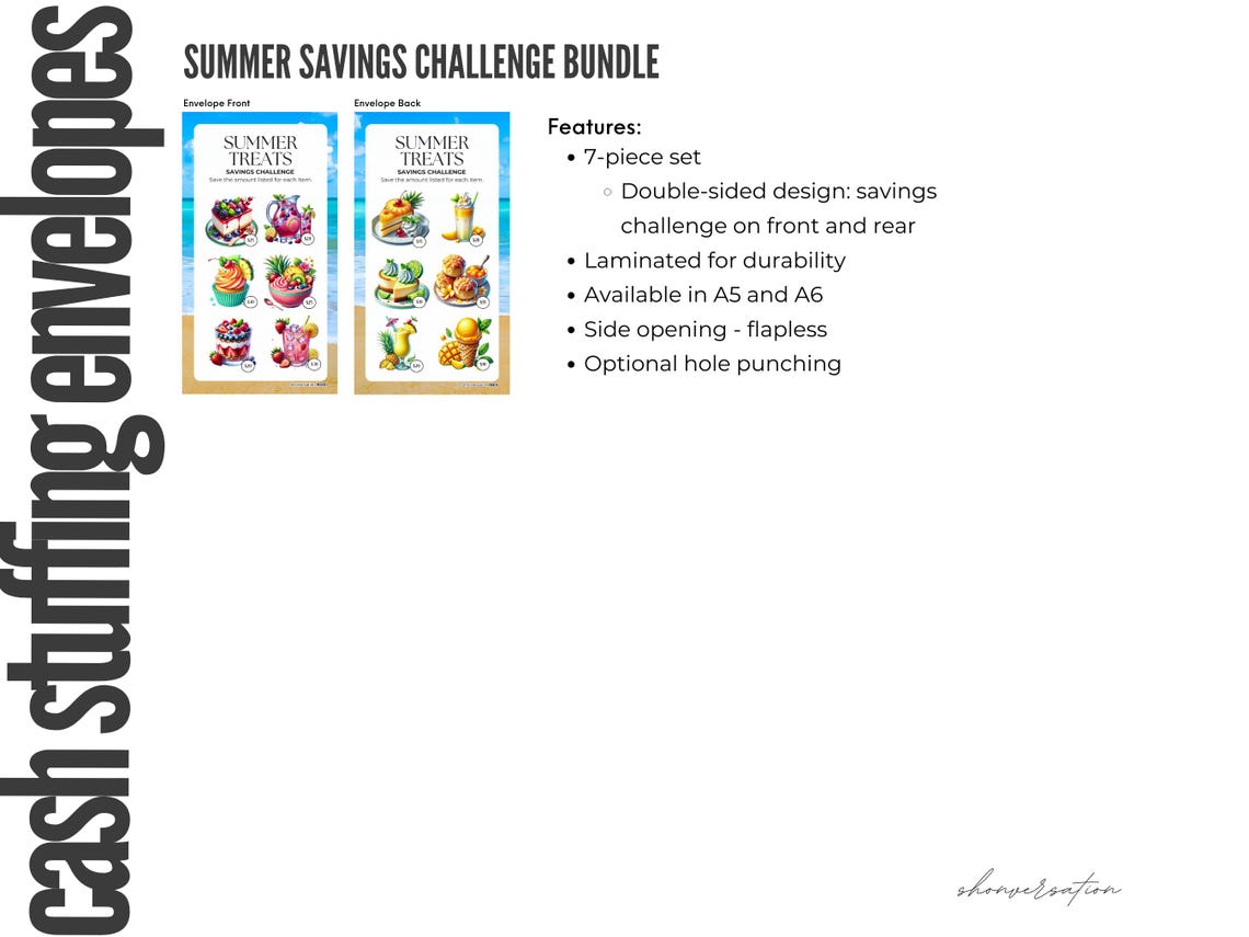 Summer Savings Challenge 7pc, Laminated & Reusable Sinking Funds ...