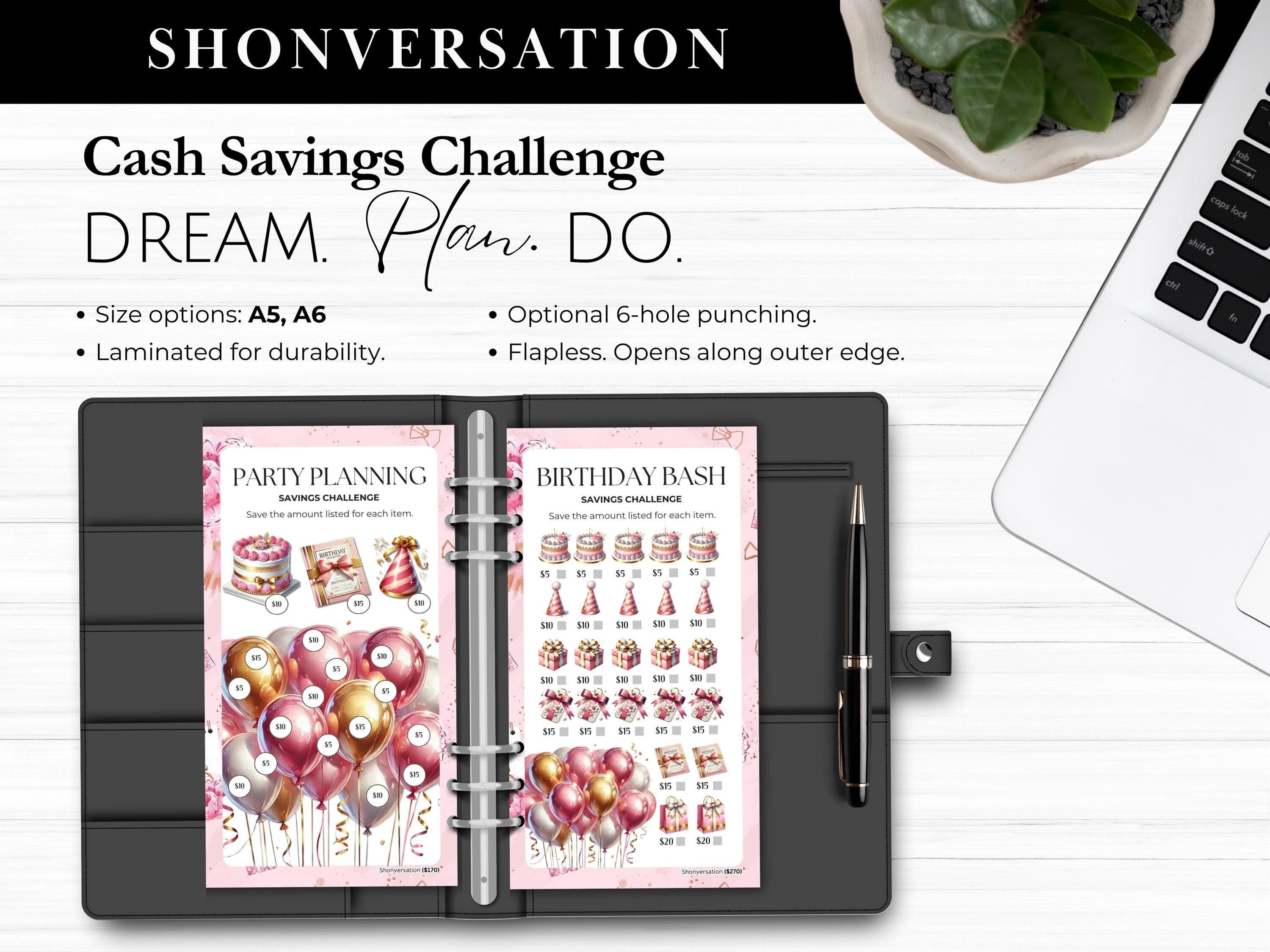 Birthday Savings Challenge Envelopes, Laminated Reusable Sinking Funds ...