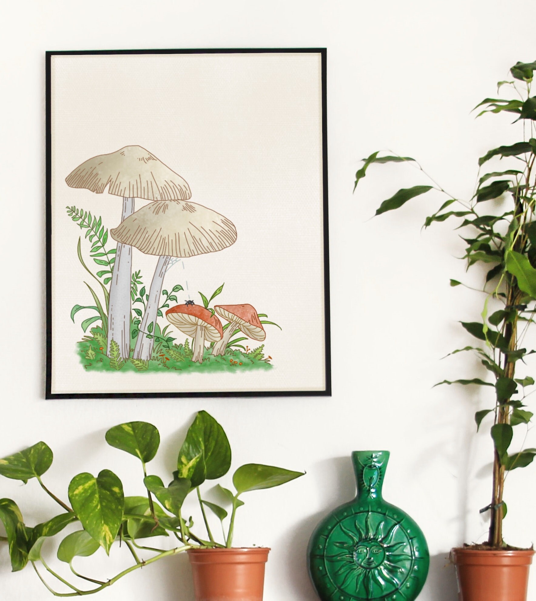 Mushroom Corner, Digital Download PNG Transparent Background Printable ...