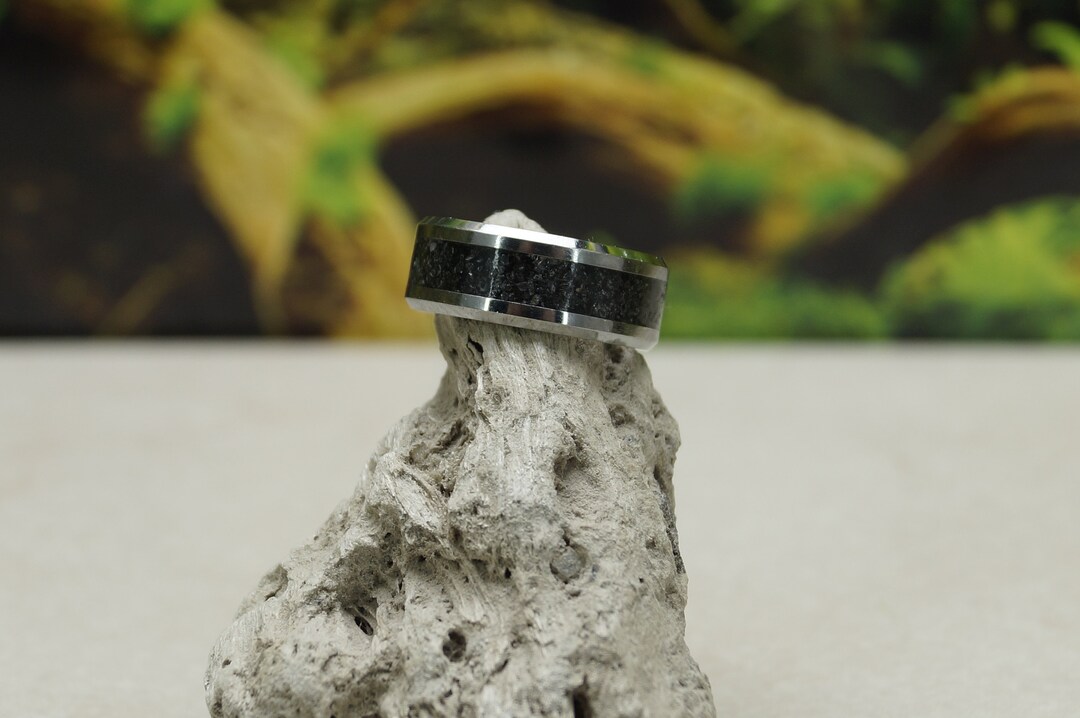 Pet Ashes Ring With 'space Dust' Eco-glitter Tungsten Band 4 Mm, 6 Mm ...