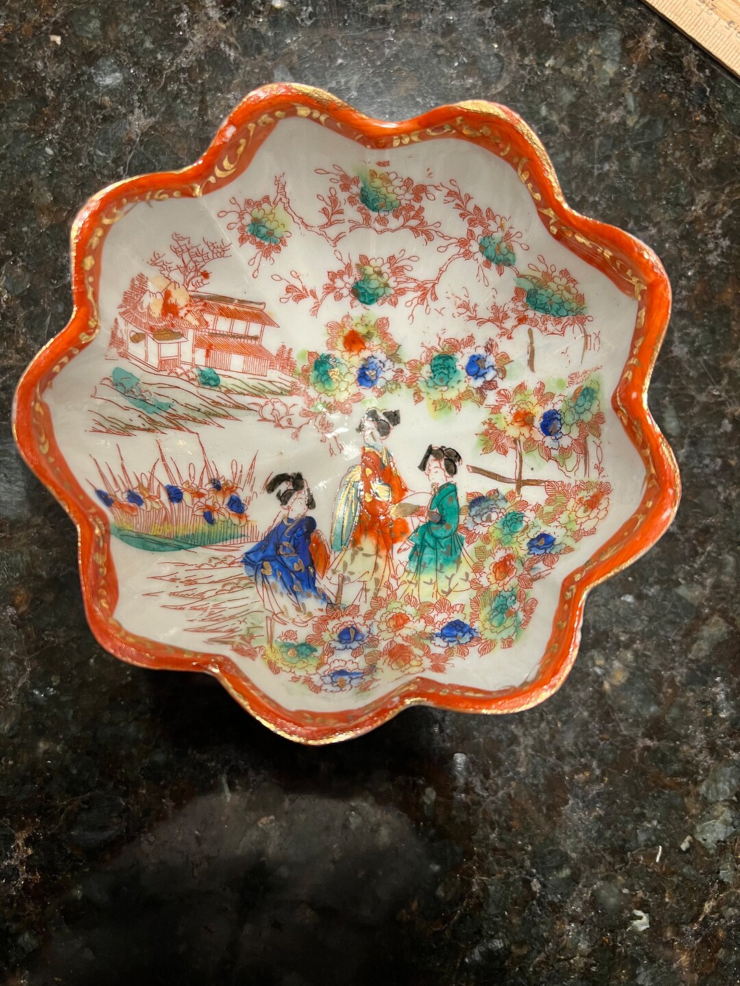 Vintage Hand-painted Japanese Porcelain Footed Bowl - Etsy