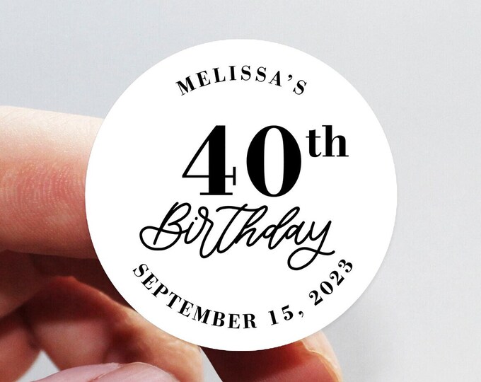 Custom Birthday Party Stickers Happy Birthday Personalize Birthday ...