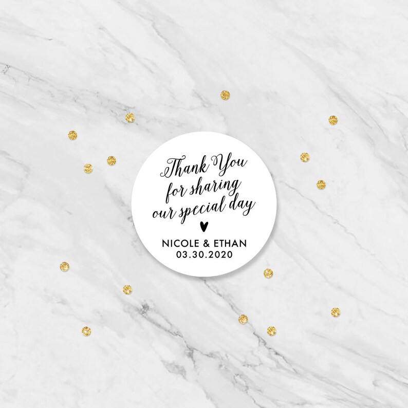 Thank You for Sharing Our Special Day Stickers Thank You | Etsy