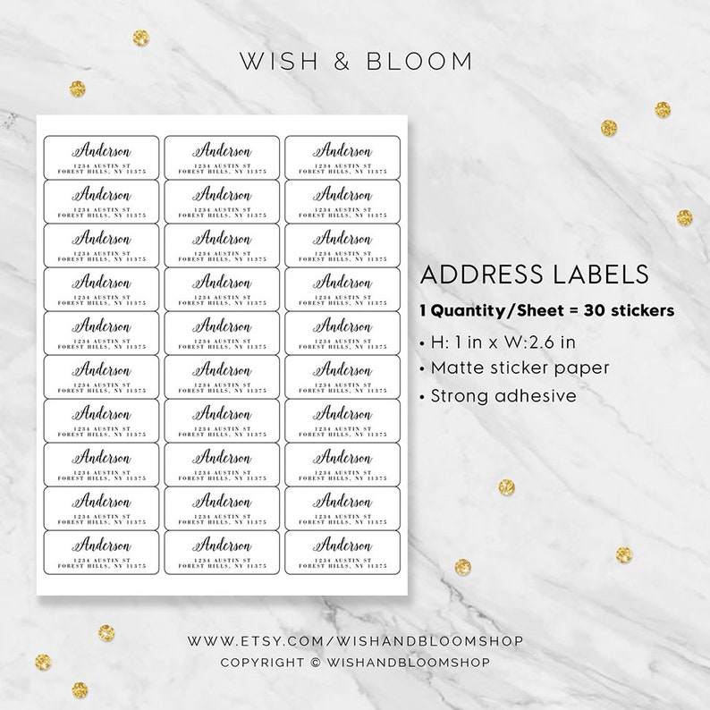 Modern Address Labels Handwritten Script Return Label | Etsy