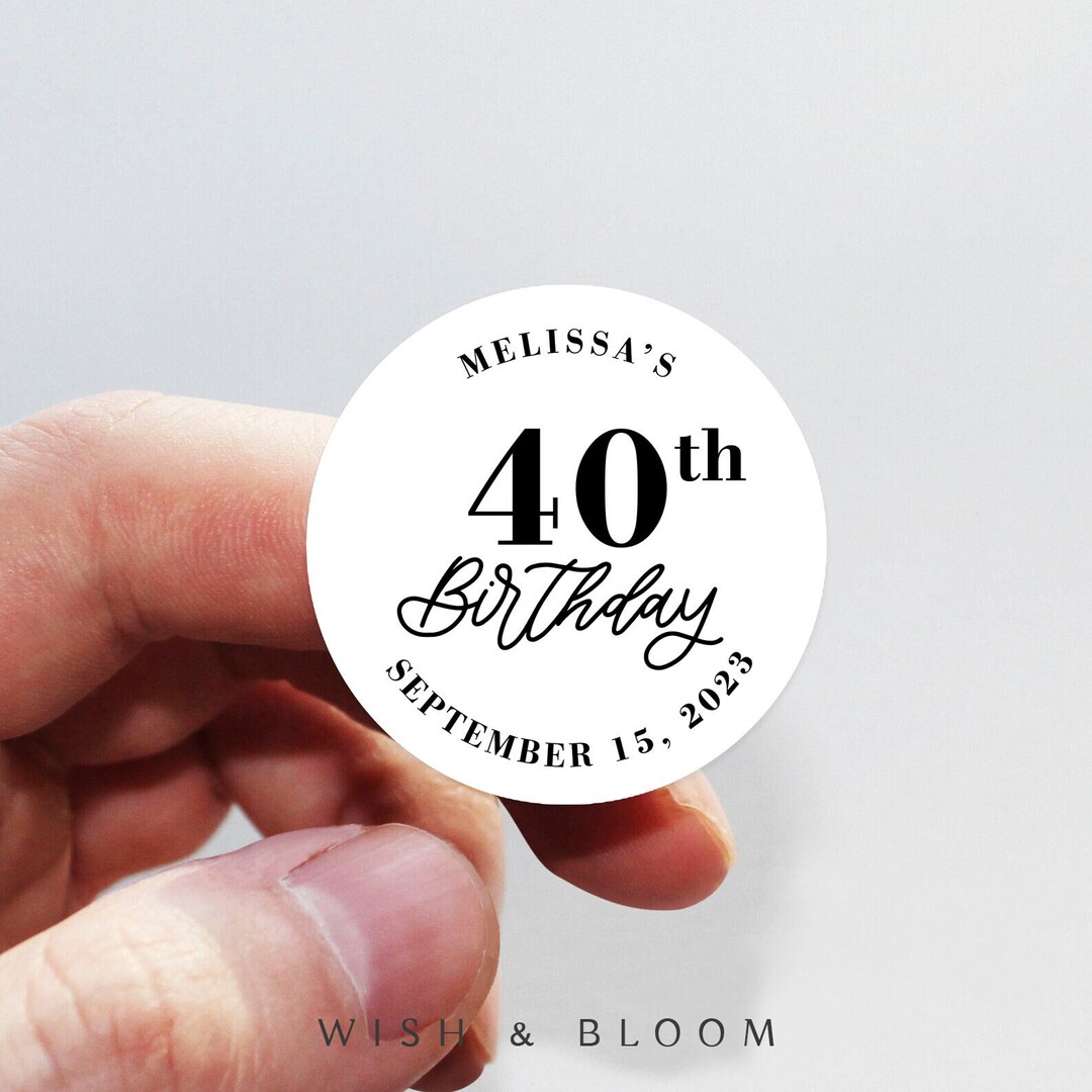 Custom Birthday Party Stickers Happy Birthday Personalize Birthday ...