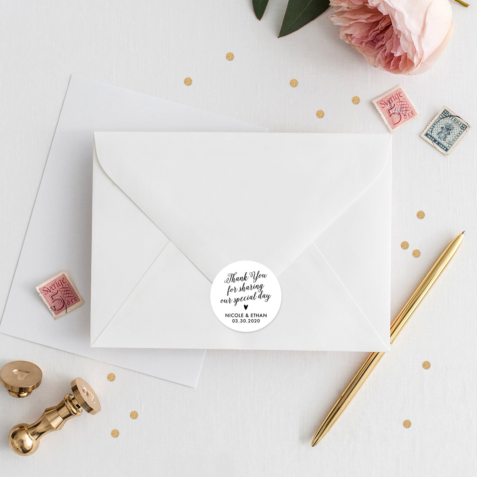 Thank You for Sharing Our Special Day Stickers Thank You | Etsy