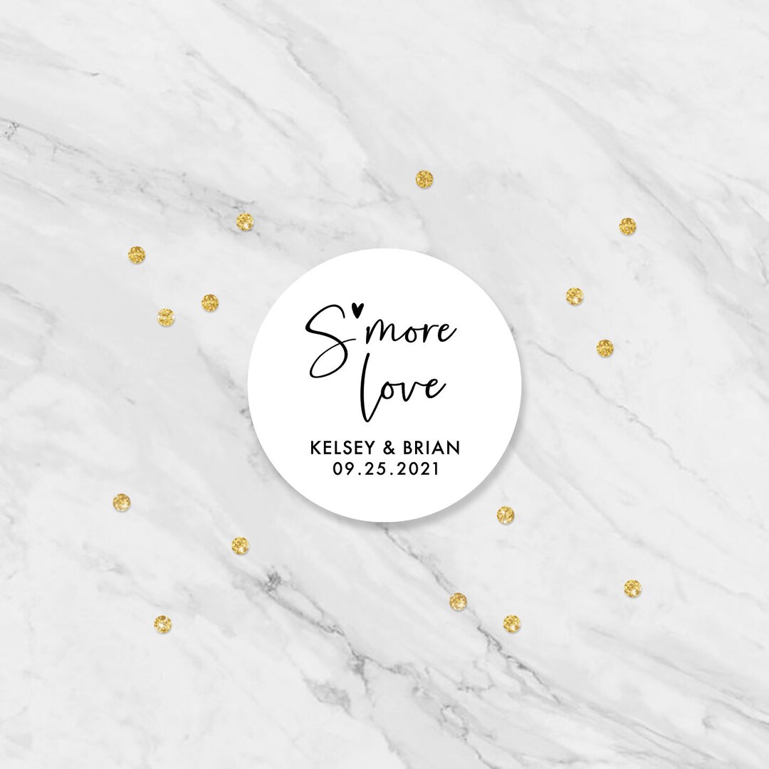 Smore Love Sticker, S'more Love Wedding Favor Stickers, Modern Smore ...