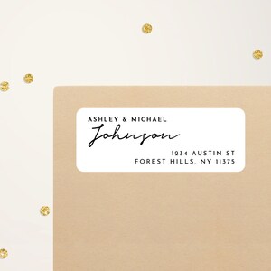 Minimalist Address Label, Handwritten Script Return Labels, Custom ...