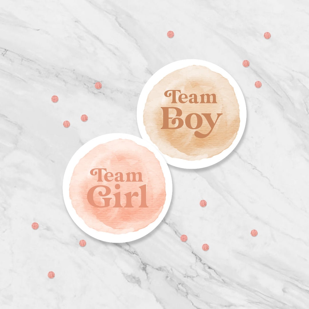 Boho Themed Gender Reveal Sticker, Boho Team Girl Team Boy Stickers ...