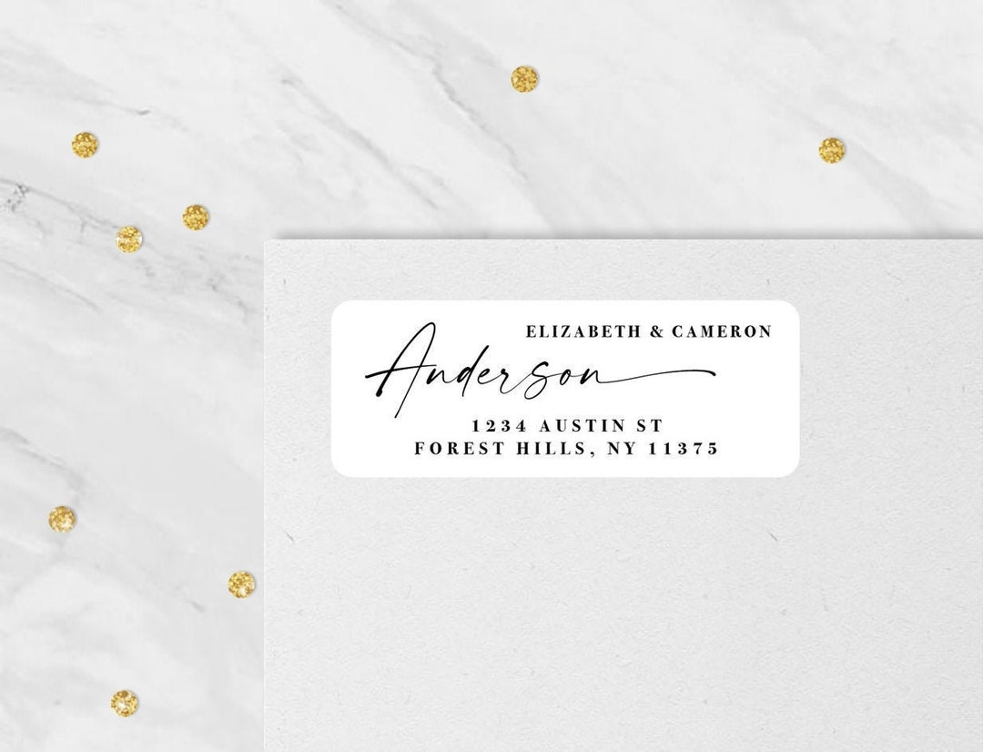 Modern Address Labels, Handwritten Script Return Label, Personalized ...