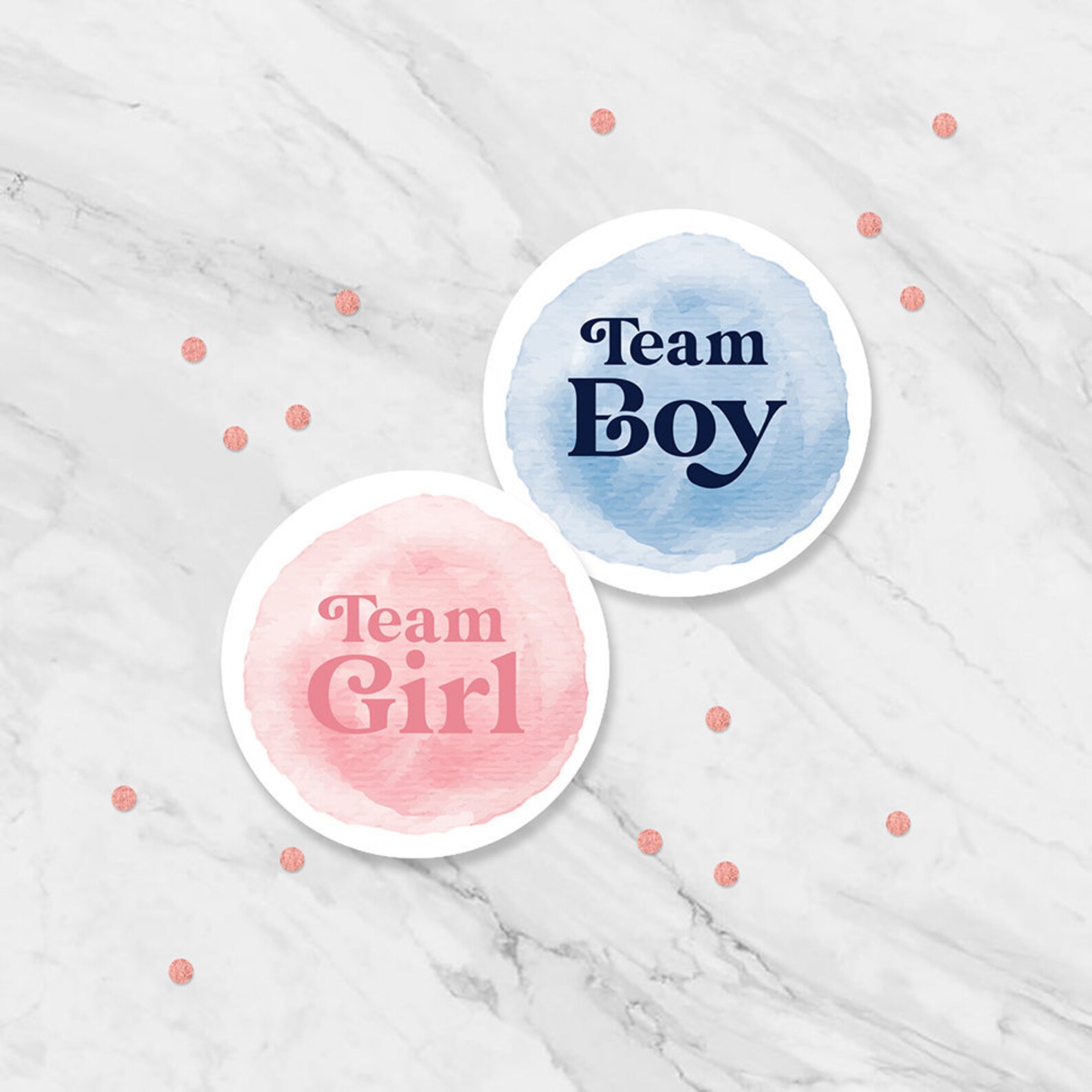 Pink and Navy Team Girl Team Boy Stickers Navy Baby Gender - Etsy