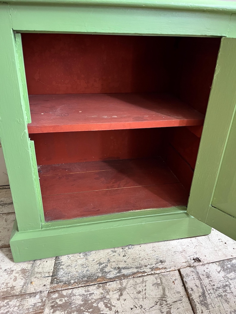 A Small Green Painted Low Cupboard - Etsy UK
