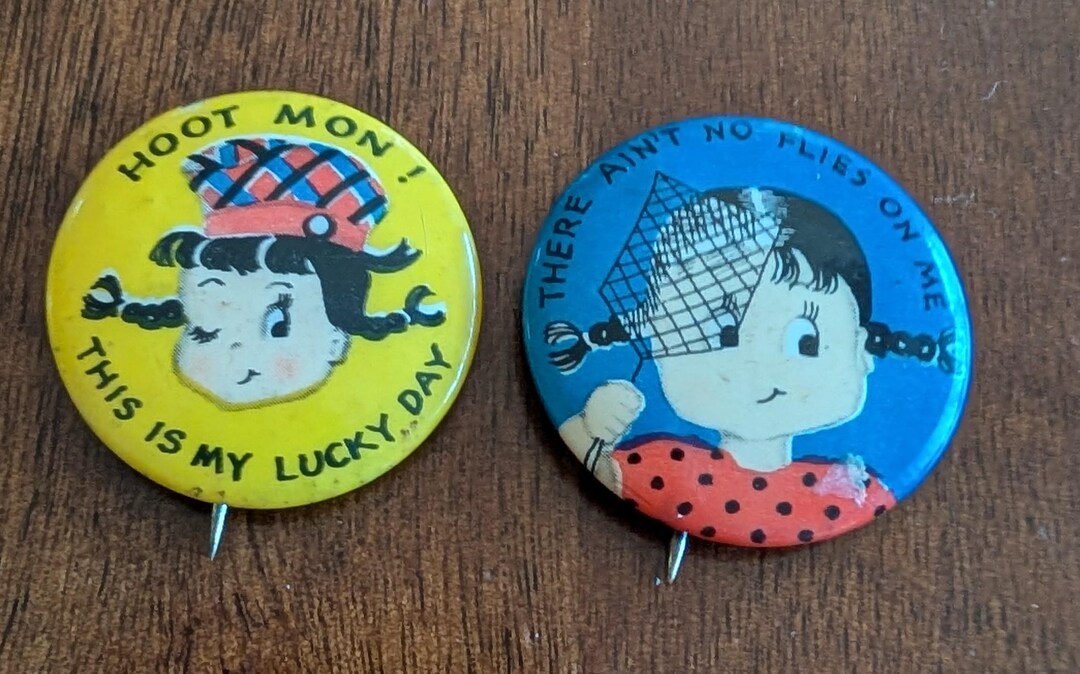 Vintage Advertising Pinbacks (2) Greeting Cards Norcross There Ain't No ...