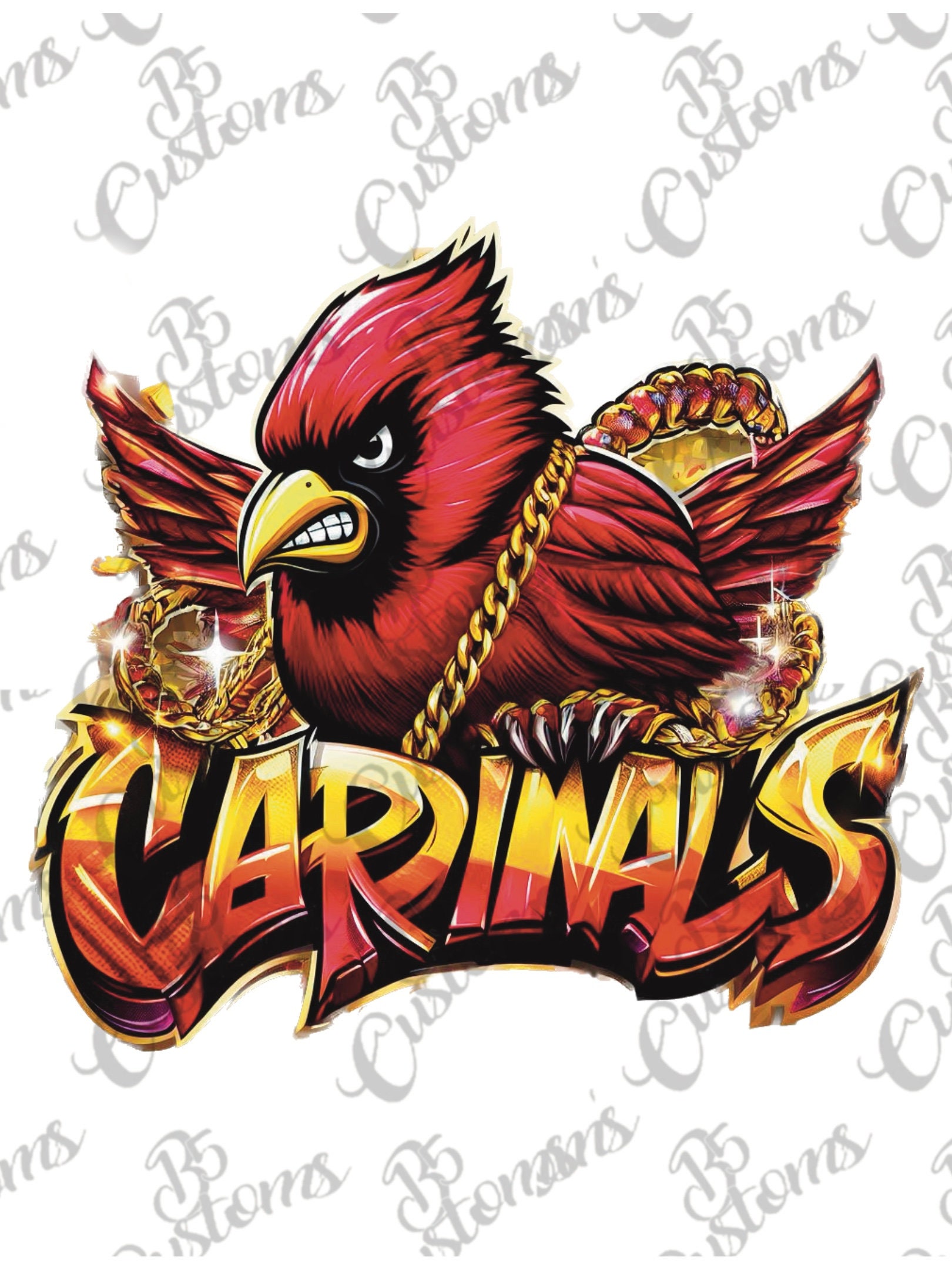 Custom Graffiti Style Cardinals Football Digital Design Instant ...