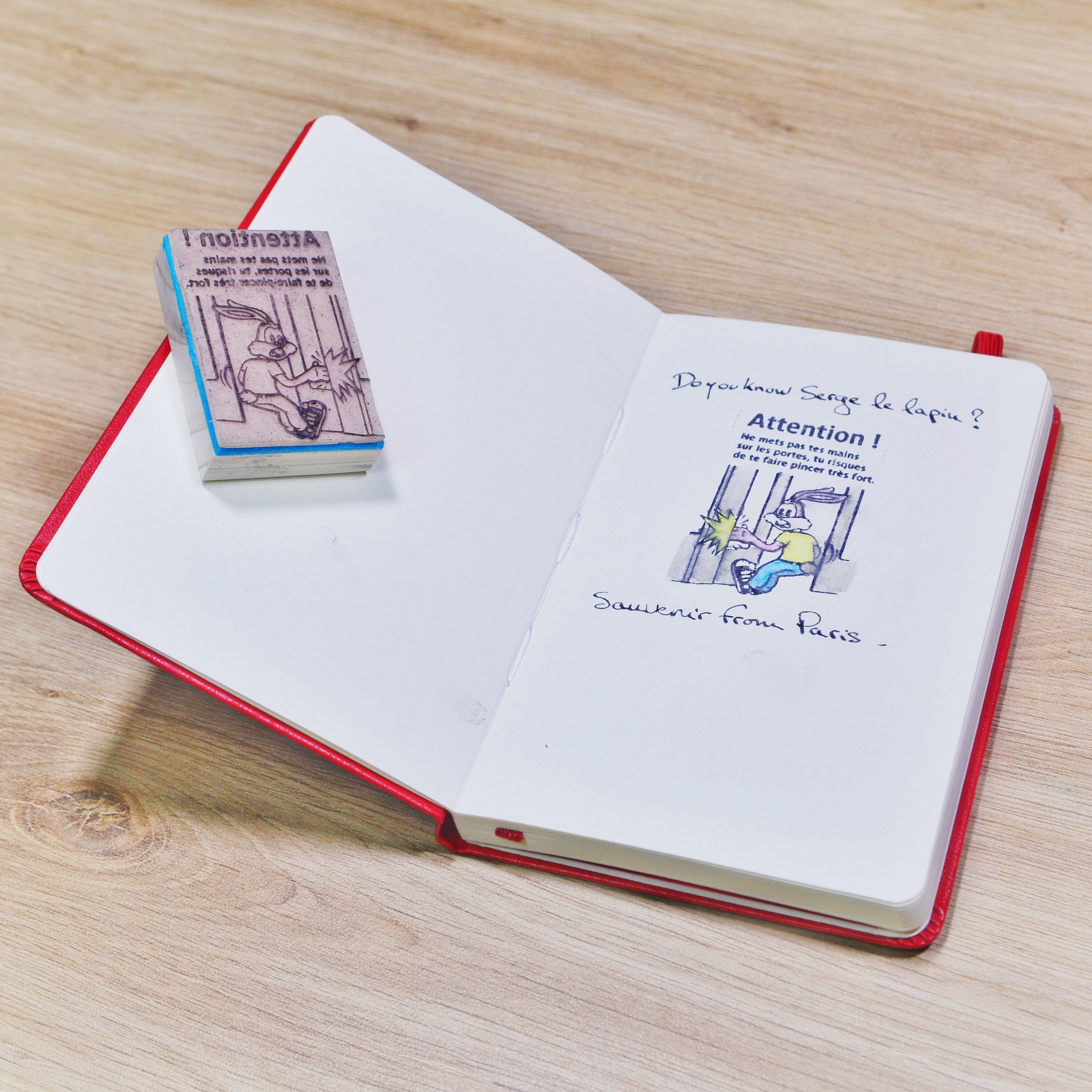 Serge the Paris Metro Rabbit Stamp - Etsy UK