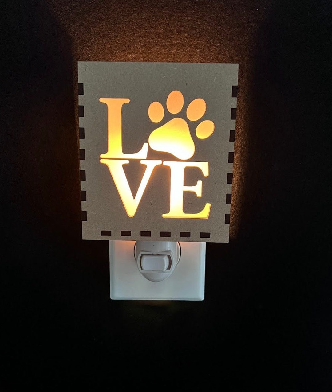 Love Dog Paw Print Night Light - Etsy