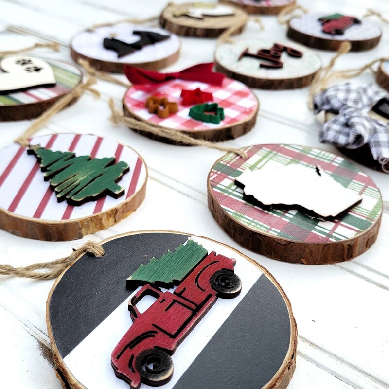 Wood Slice Christmas Ornaments - Etsy