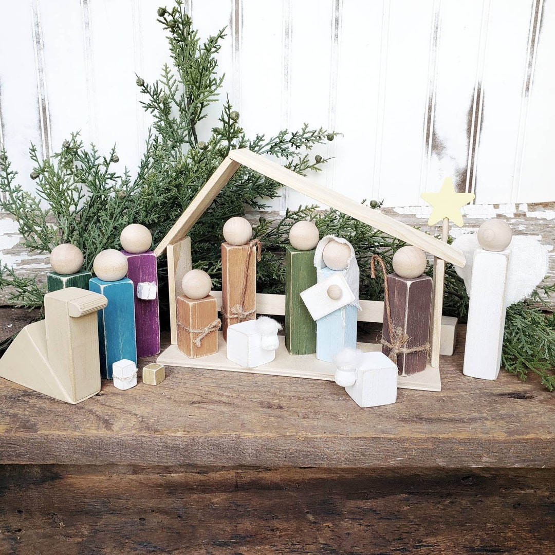 DIY Nativity Kit: Rustic Wood Christmas Craft, Advent Activity - Etsy