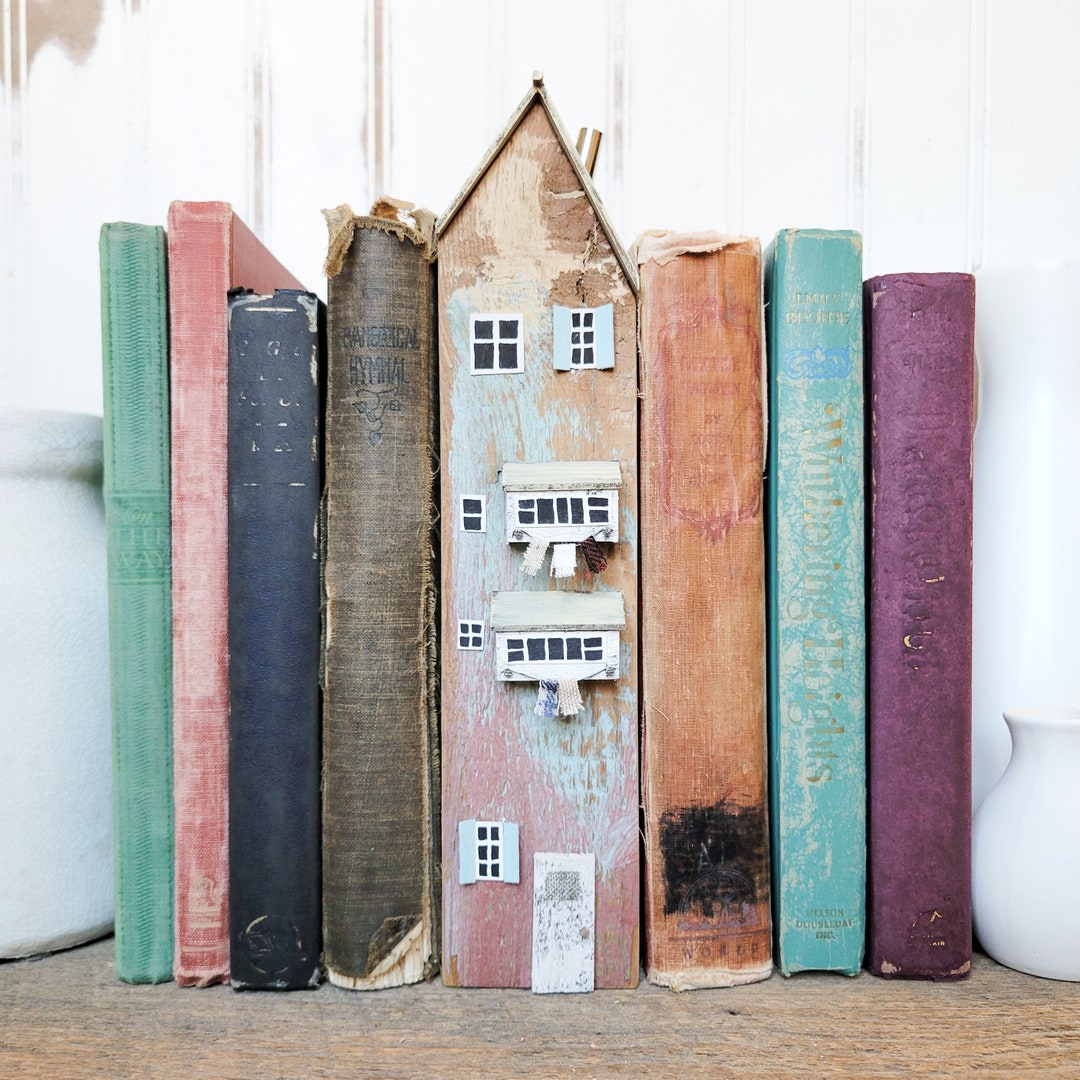 Book Nook Whimsical House | Rustic Apartment Book Nook | Primitive ...