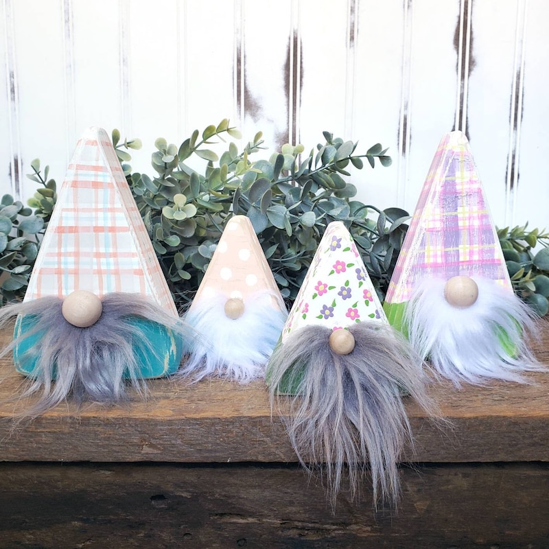 Wood Painted Gnomes - Etsy