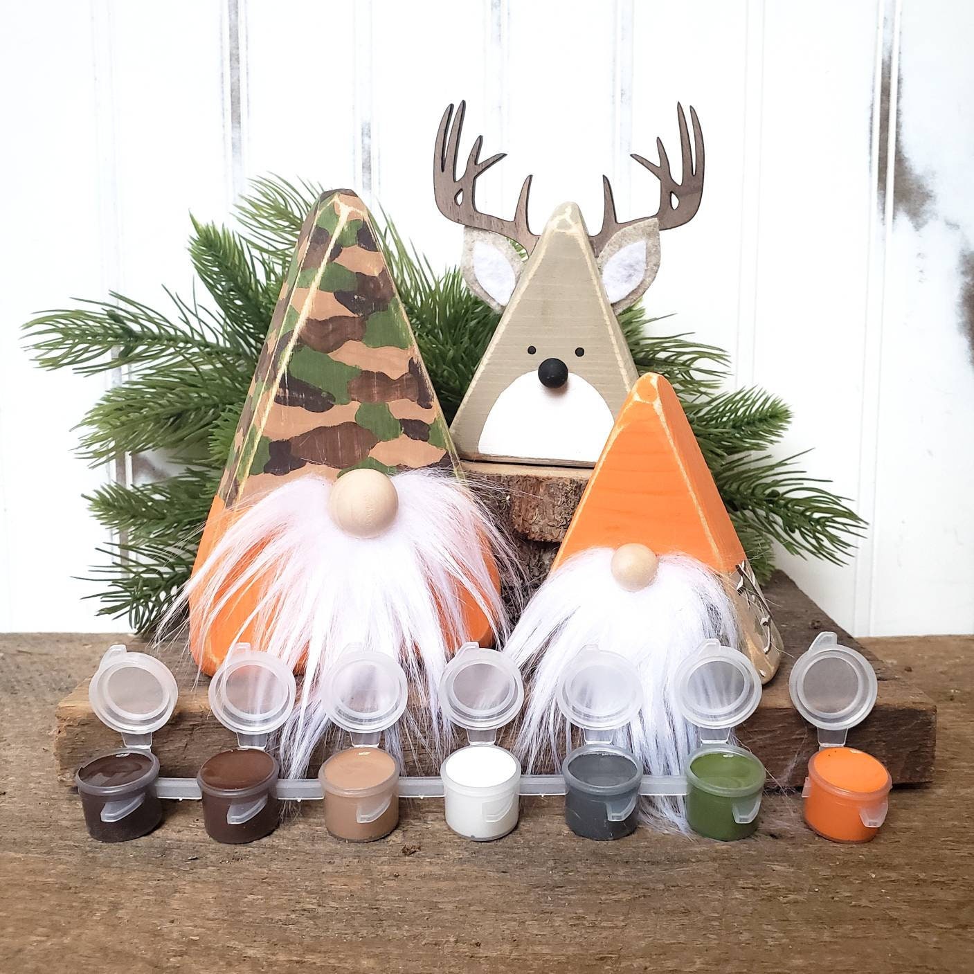 DIY Hunting Gnome Painting Kit Make Your Own Wood Gnomes | Etsy