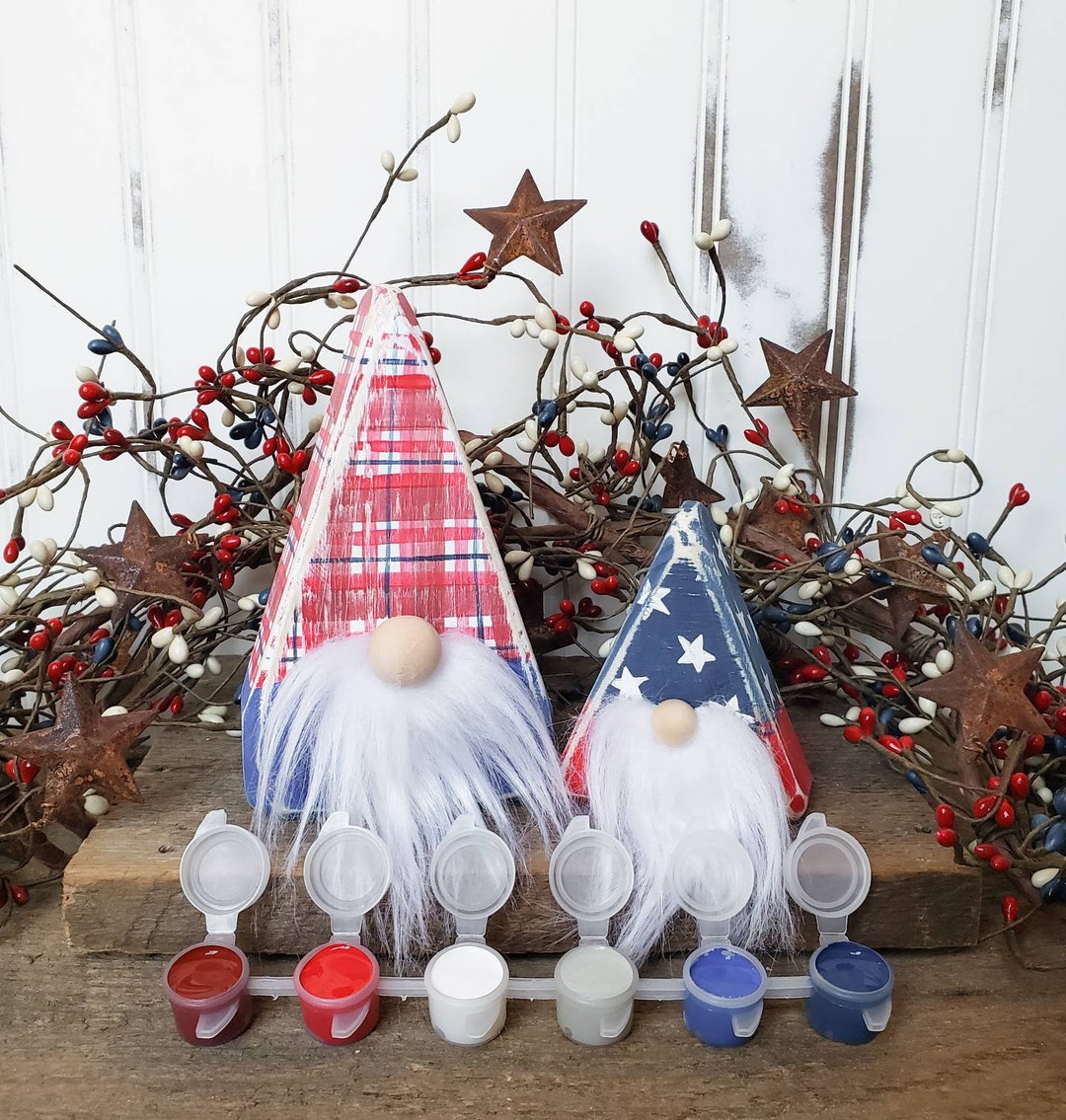 DIY Patriotic Gnome Painting Kit | Make Your Own Wood Gnomes | Craft ...