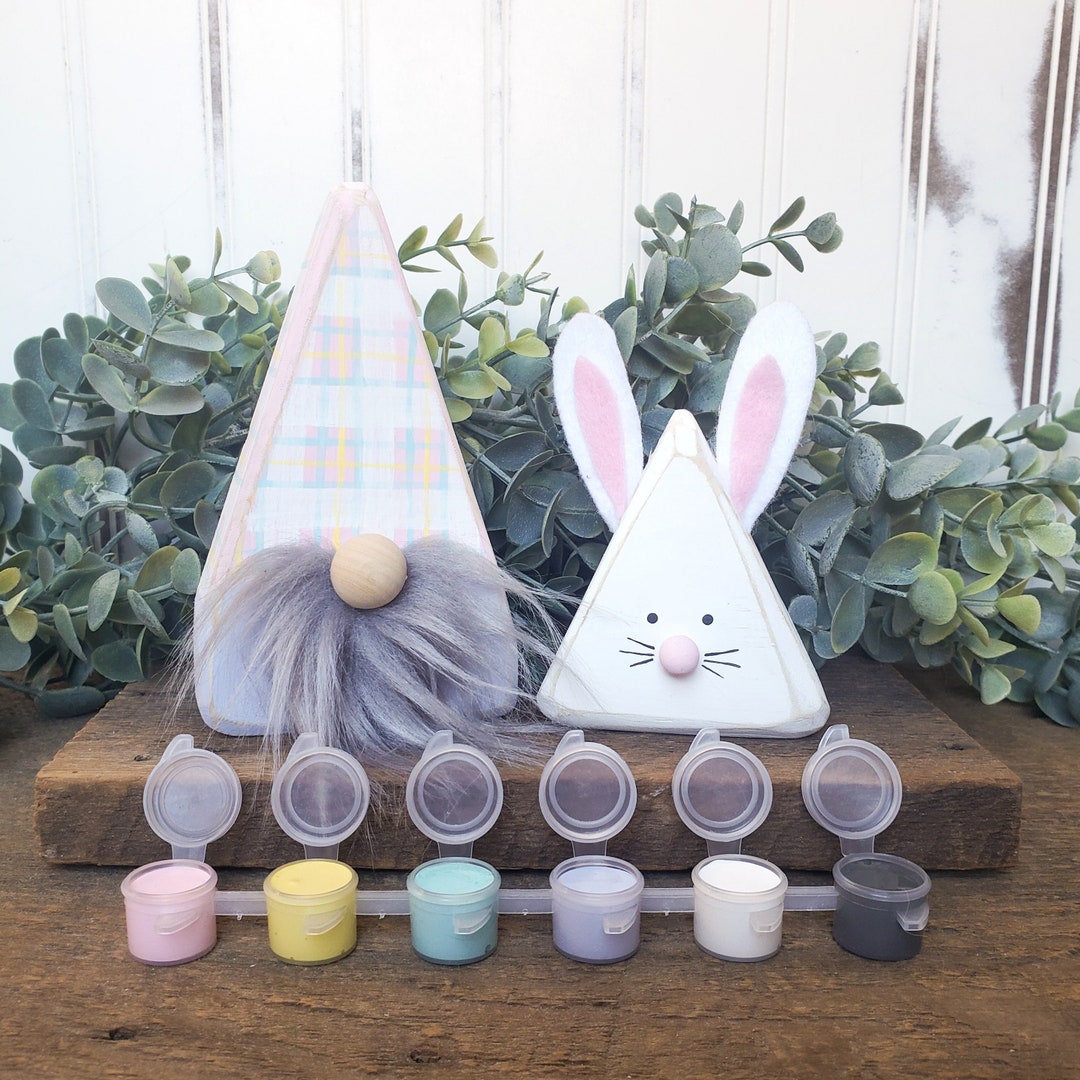 DIY Easter Gnome & Bunny Painting Kit - Spring Wood Craft Decor - Etsy