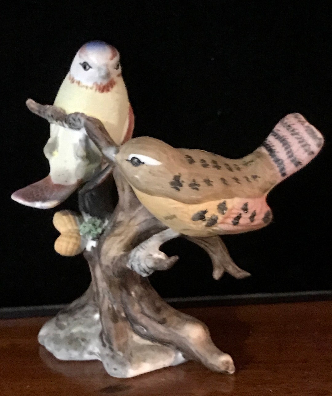 Vintage Hand Painted Porcelain Titmouse Pair - Etsy
