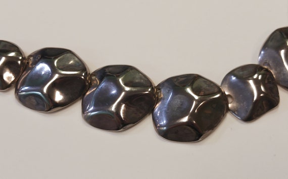 Metal Turtle Shell Statement Necklace - Brutalist Mod… - Gem