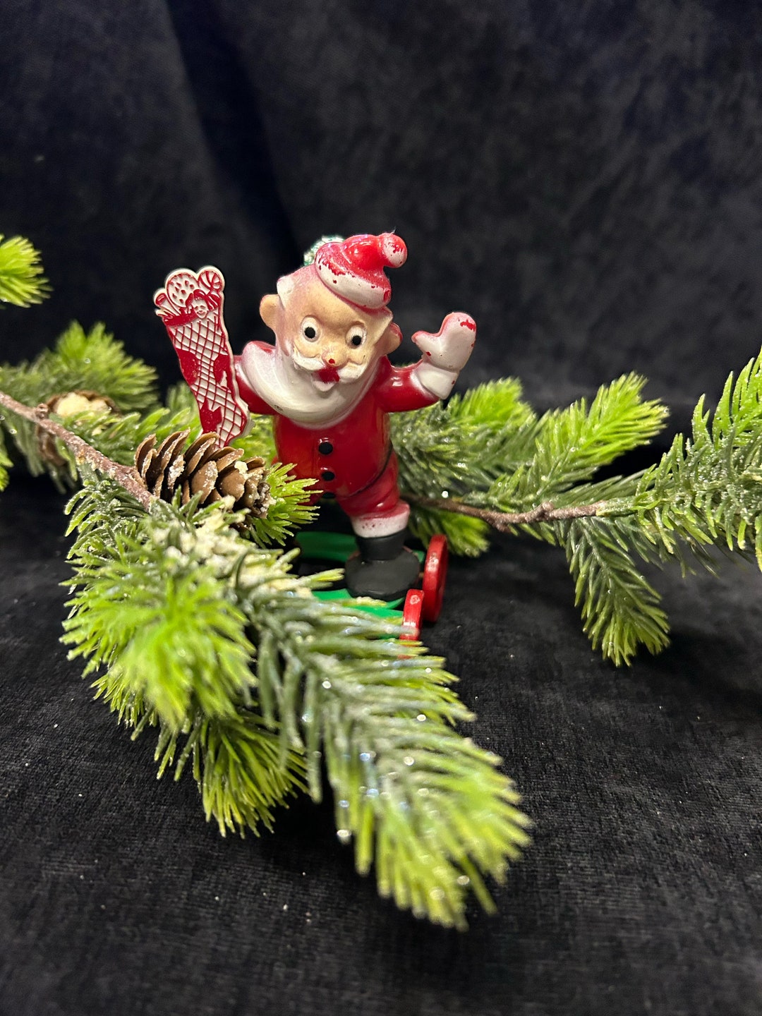 Santa Claus on Wheels- Rosbo Plastics Candy Holder- Mid-century ...